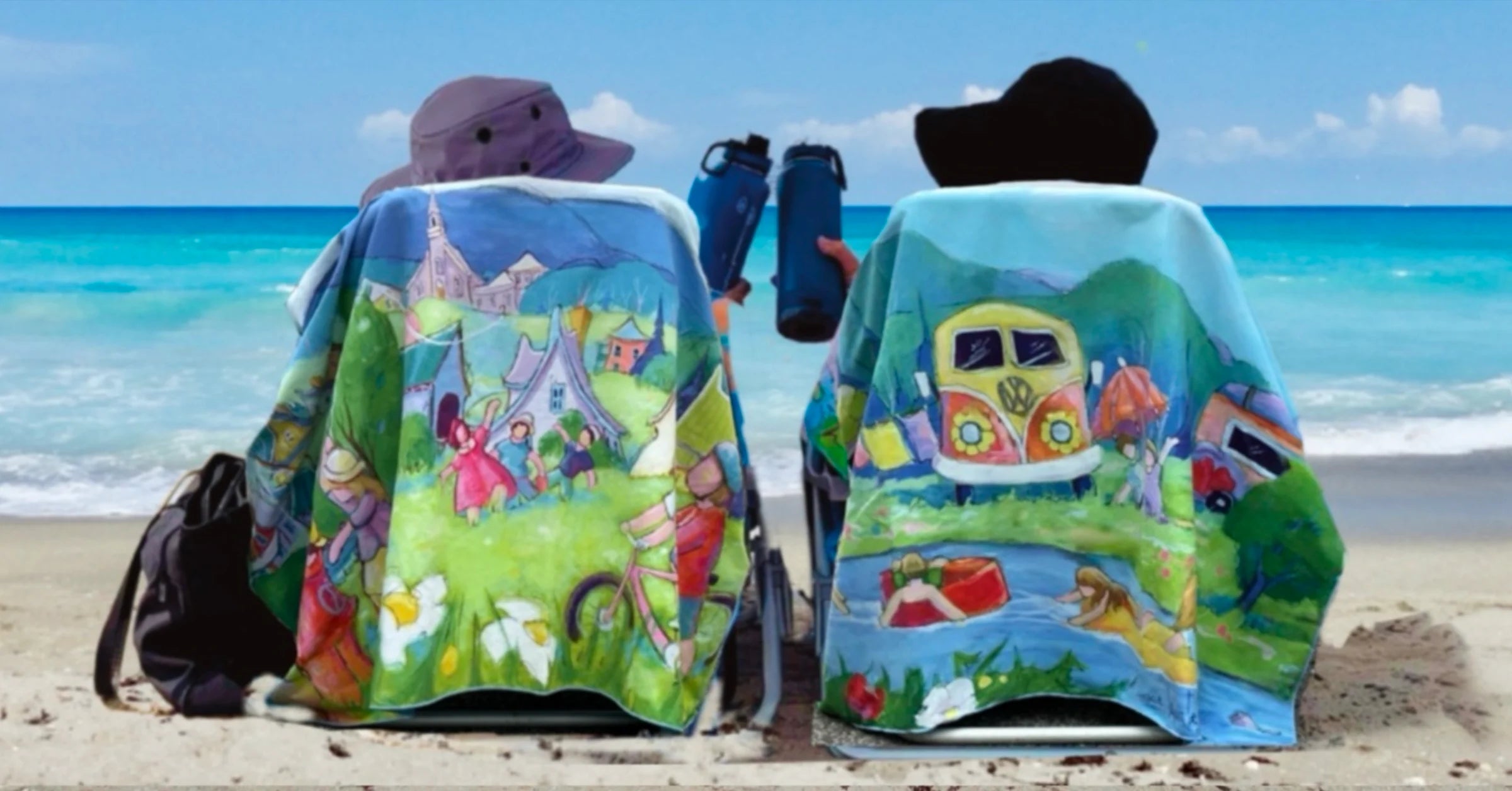 Colarie – Serviettes microfibre illustrées | Art textile québécois